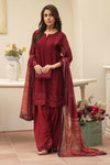 Maroon 3PC Farshi Shalwar Dress by Bahaar e Gul Warun BGW05
