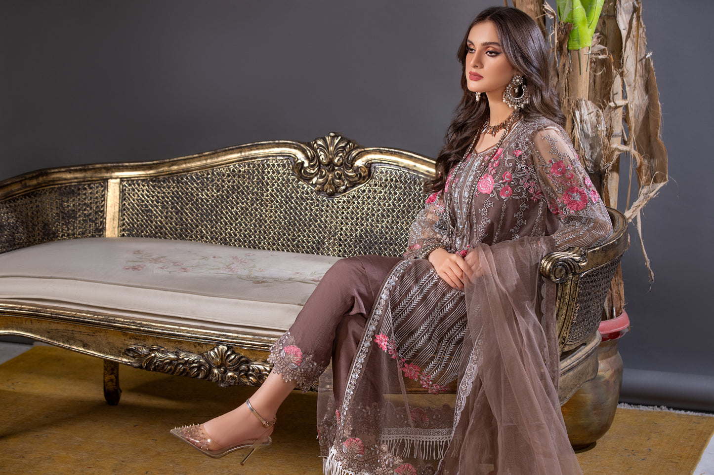 Aleezay Net Formal Embroidered Dress 03